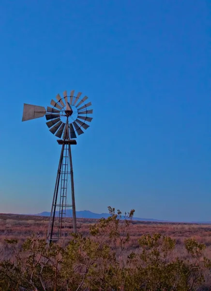 Close View Old Water Pumping Windmill Dry Land — Stock Photo ...