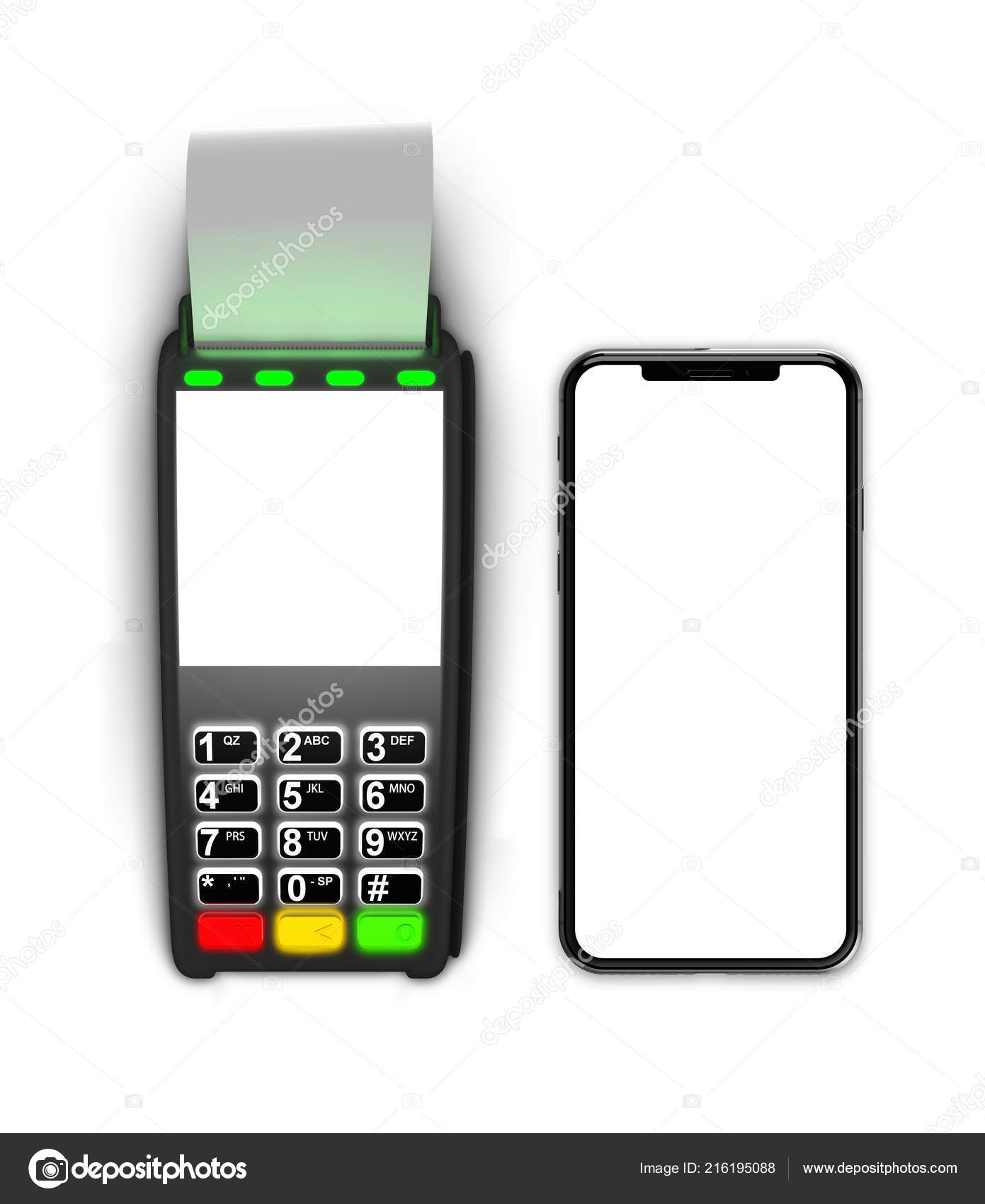Payment Terminal Isolated White Background Top View Stock Photo by ...