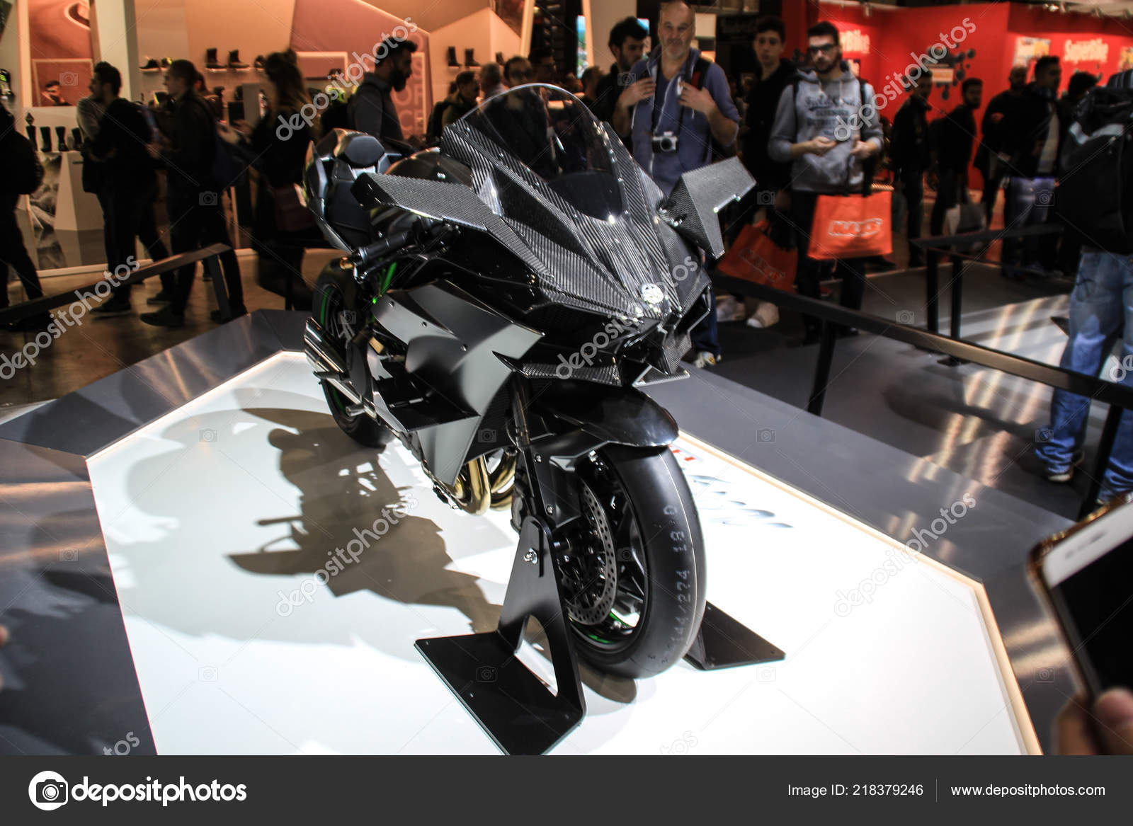 Moto Exhibition Eicma 2017 November Milan Italy Kawasaki H2R Ninja ...