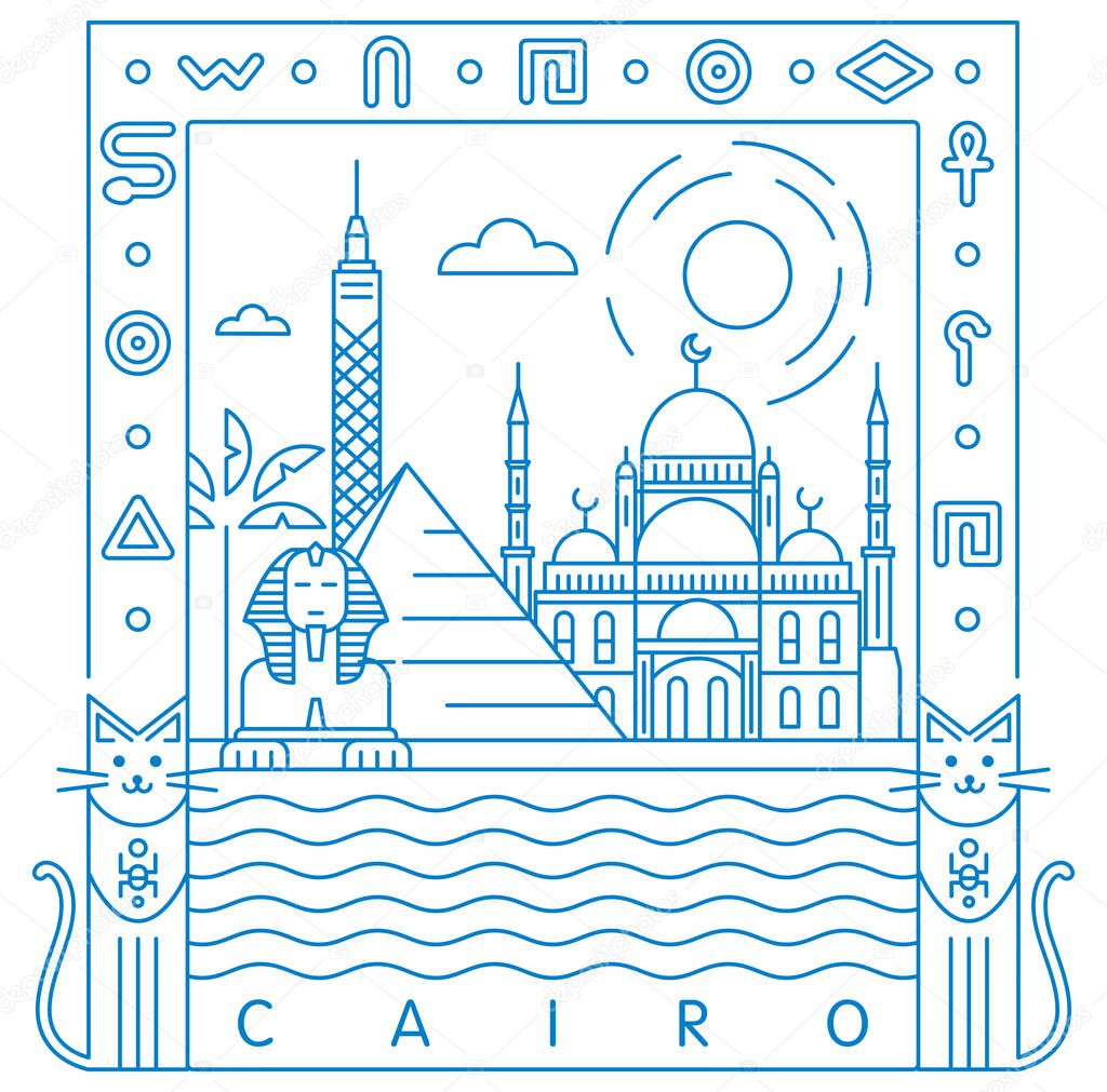 Cairo vector ilustración y diseño tipográfico, Egipto 2022