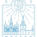 Outline Kremlin Spasskaya tower with clock on Red Square, Moscow Stock ...