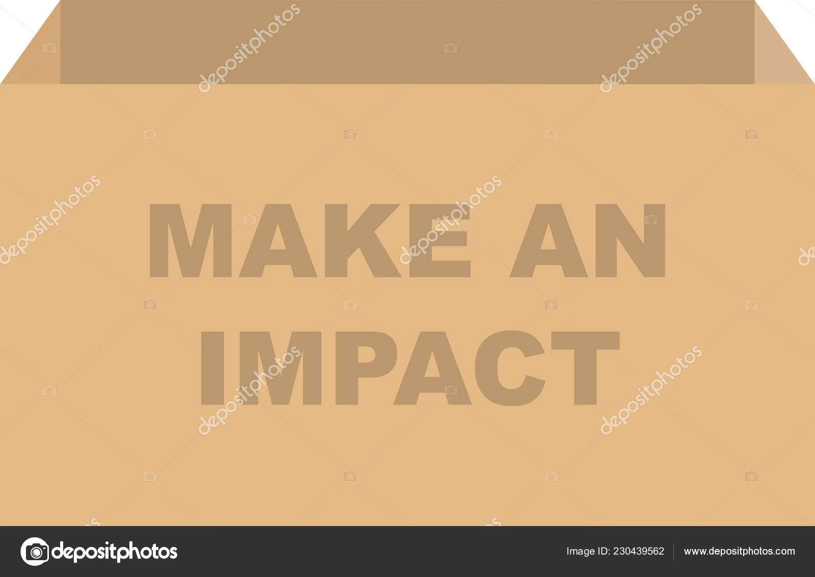 Cardboard Box Vector Make Impact Written Donations Concept Stock Vector ...