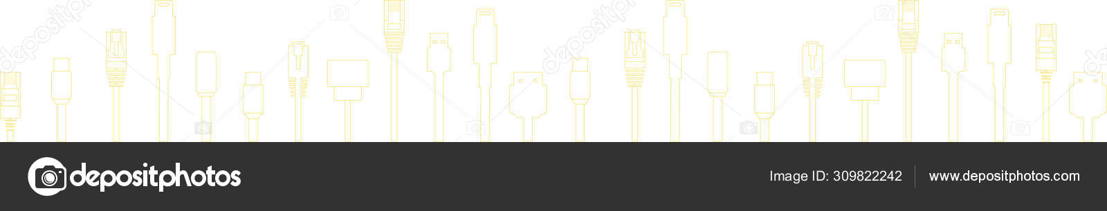 Cables Outline Vector Stock Vector by ©THPStock 309822242
