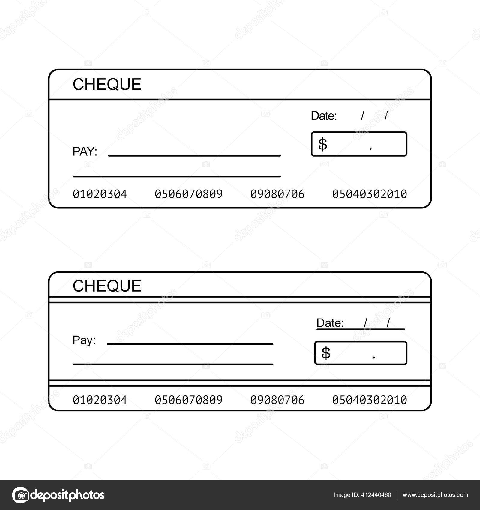 Cheque Branco Para Cheque Pessoal Bancário Vetor imagem vetorial de ...