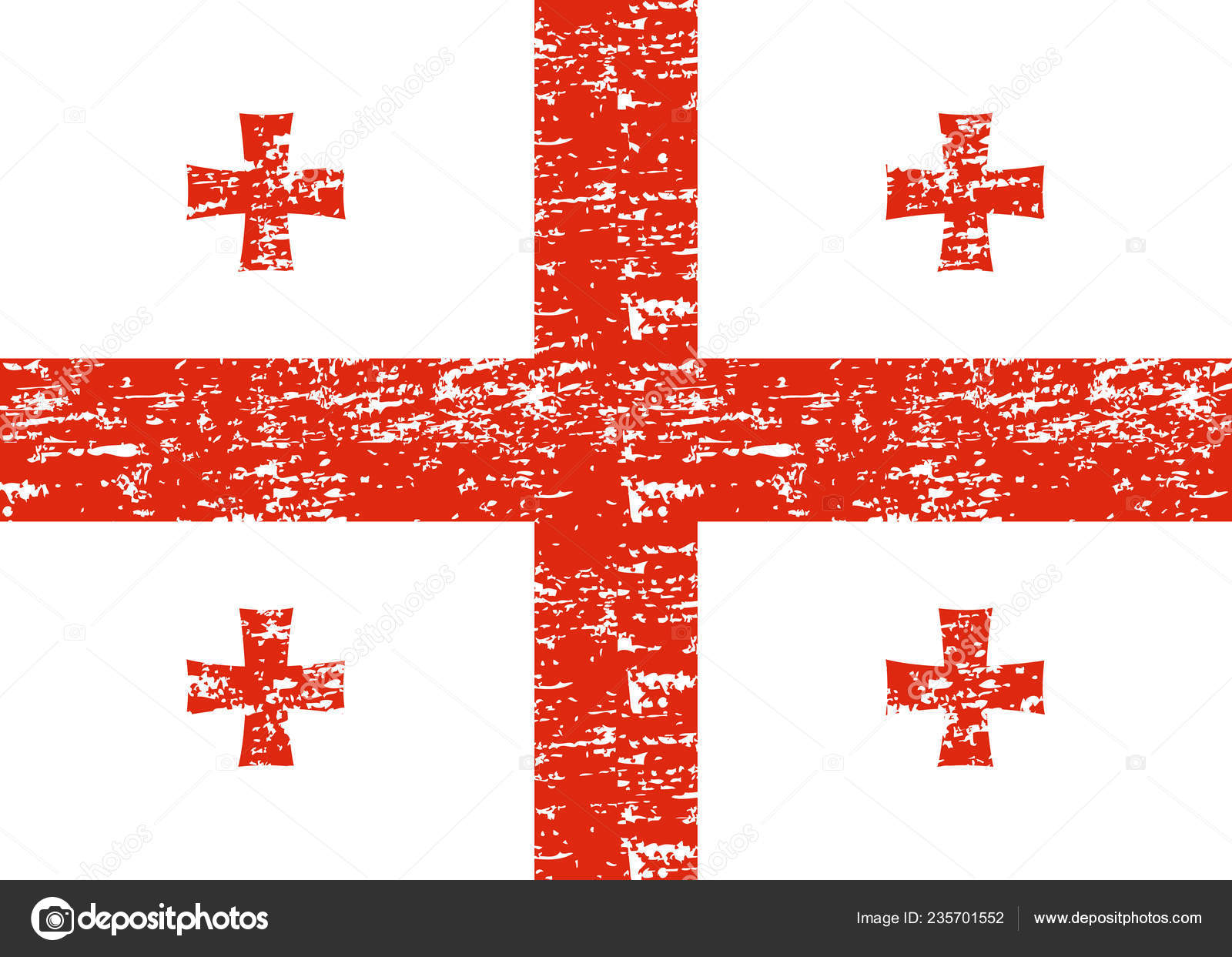 Georgia Flag Brush Painted Georgia Flag Hand Drawn Style Illustration ...