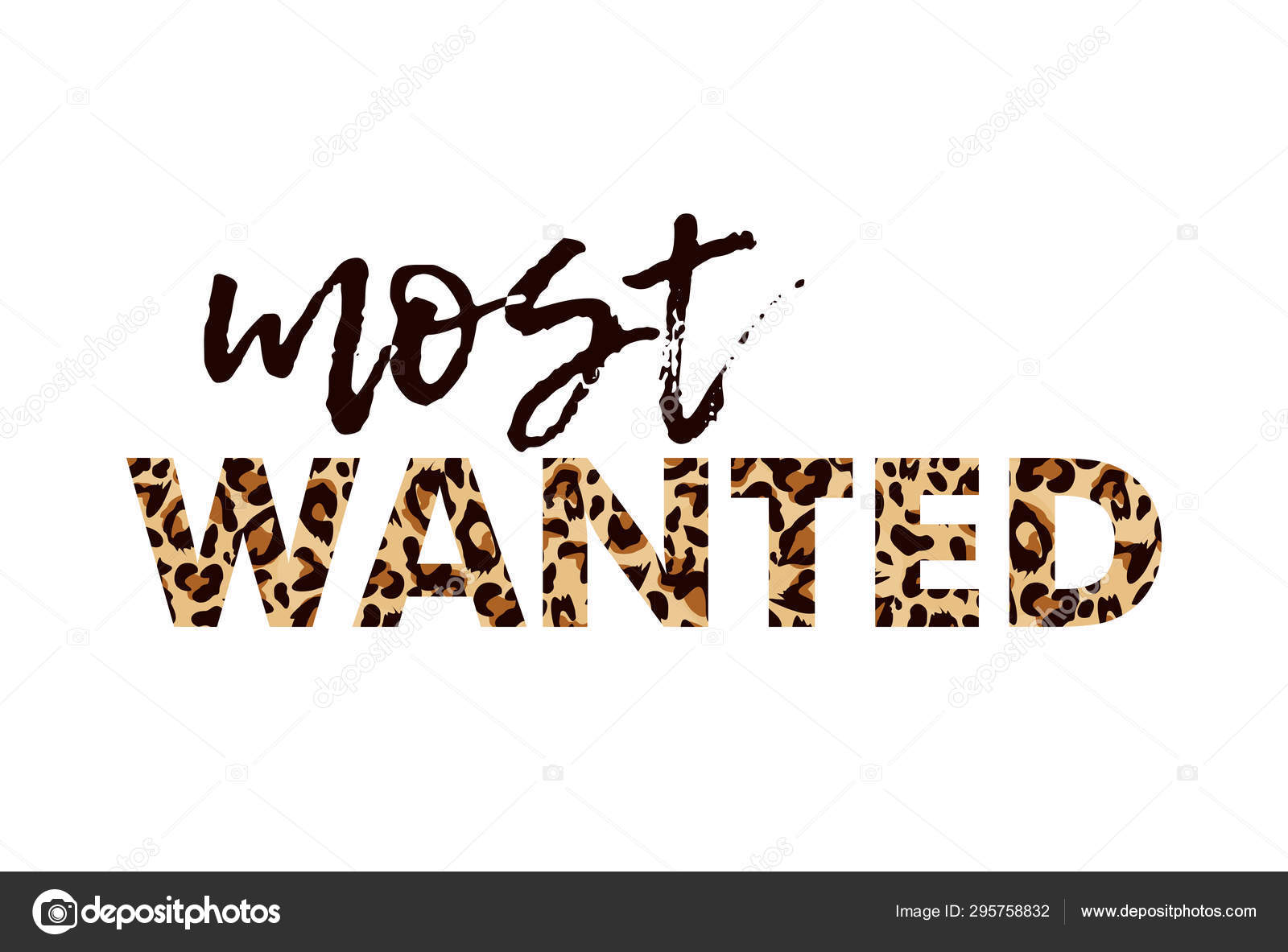 Most wanted ink vector lettering, print for t-shirt template Stock ...