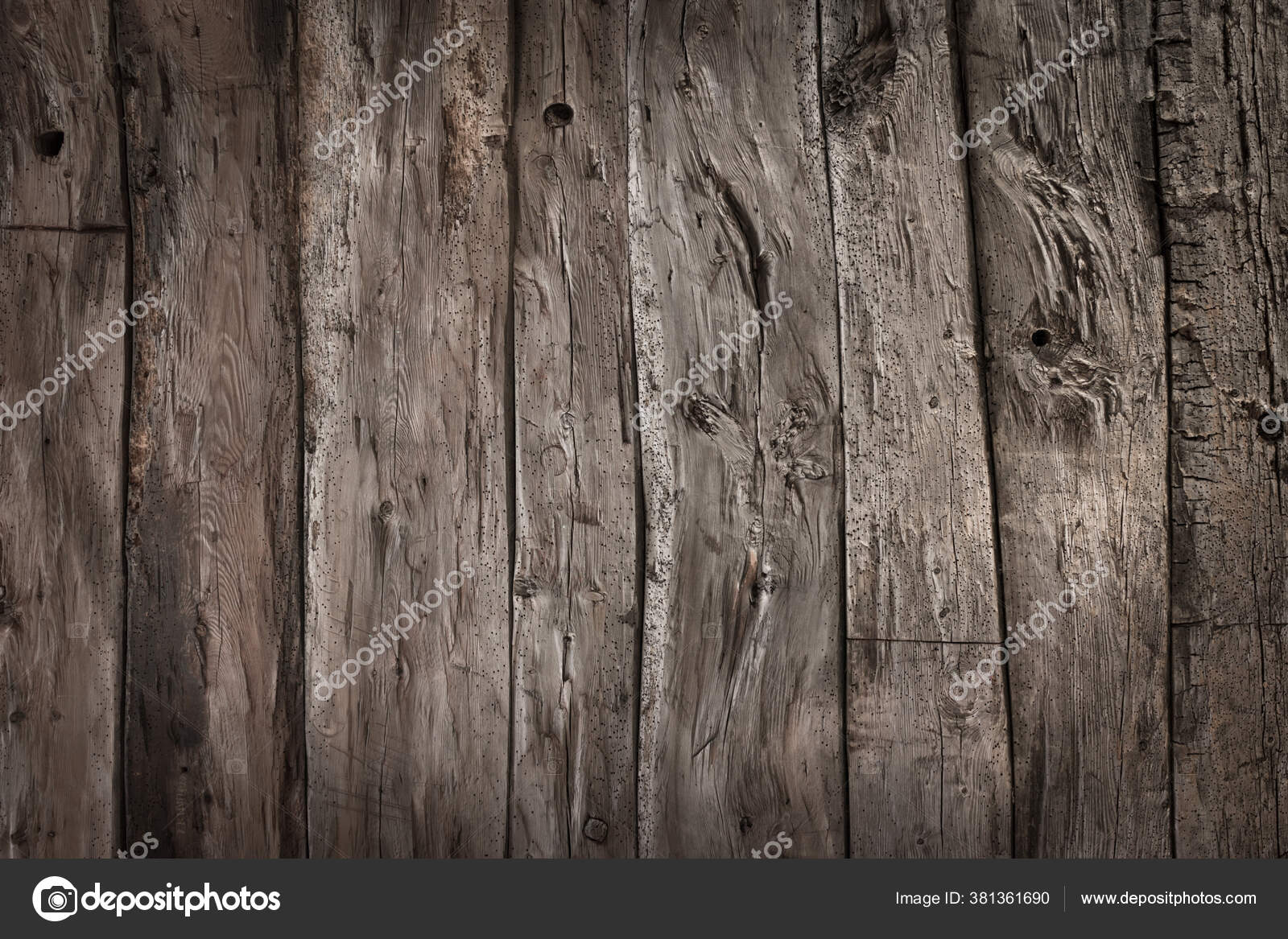 Rustic grey wood planks background with nice vignetting — Stock Photo ...
