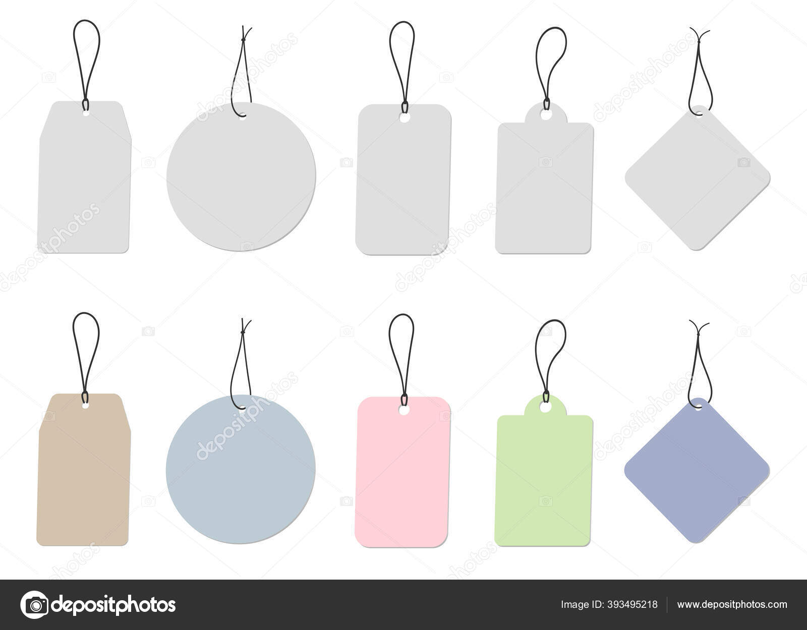 Collection of cardboard labels or price tags isolated on white Stock ...