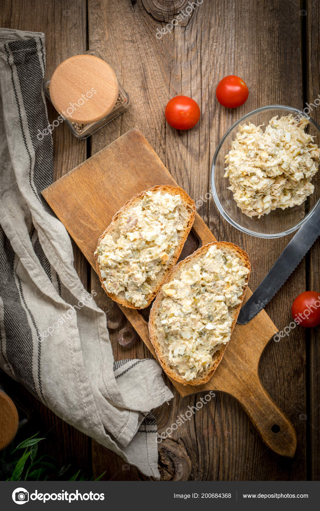 Slice Crusty Bread Homemade Mackerel Fish Paste Stock Photo by ©firea ...