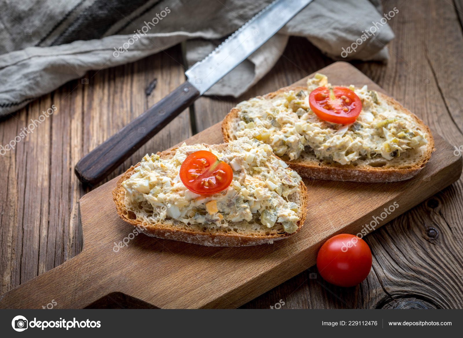 Slice Crusty Bread Homemade Mackerel Fish Paste Stock Photo by ©firea ...