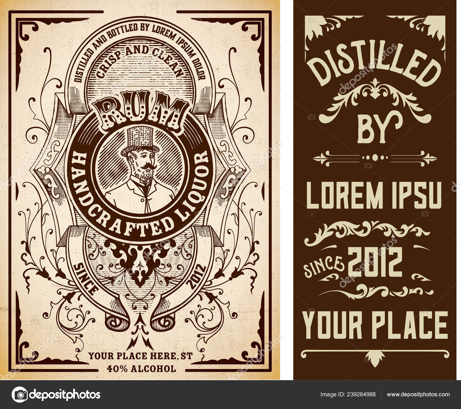Vintage Liquor Labels Template Stock Vector by ©roverto007 239264988