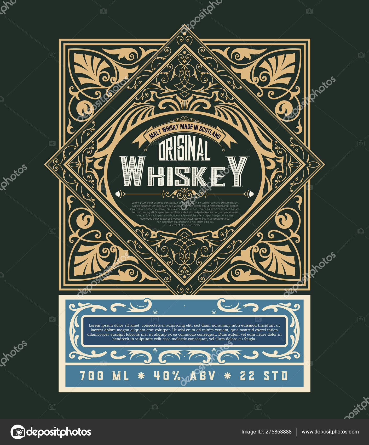 Whiskey label for packing. Vector layered Stock Vector by ©roverto007 ...