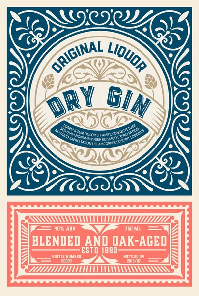 Vintage Gin label. Vector layered Stock Vector by ©roverto007 266036022