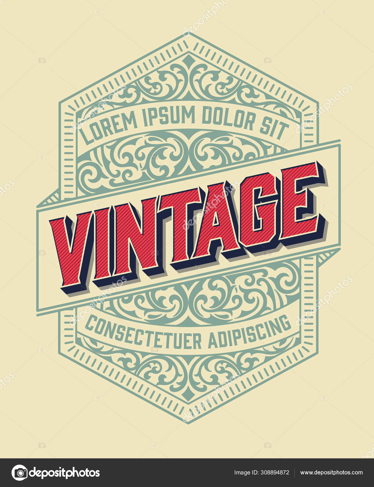 Vector vintage frame for logo, label design. Ornate logo templat Stock ...