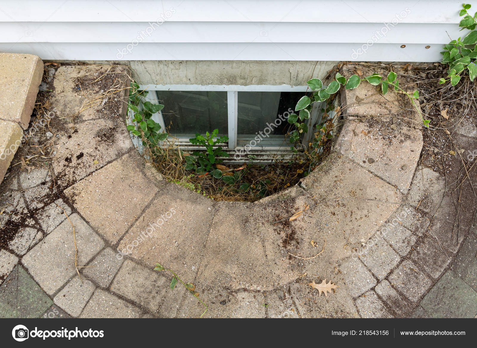 Neglected Abandoned Egress Window House Basement Viewed Outdoors ...