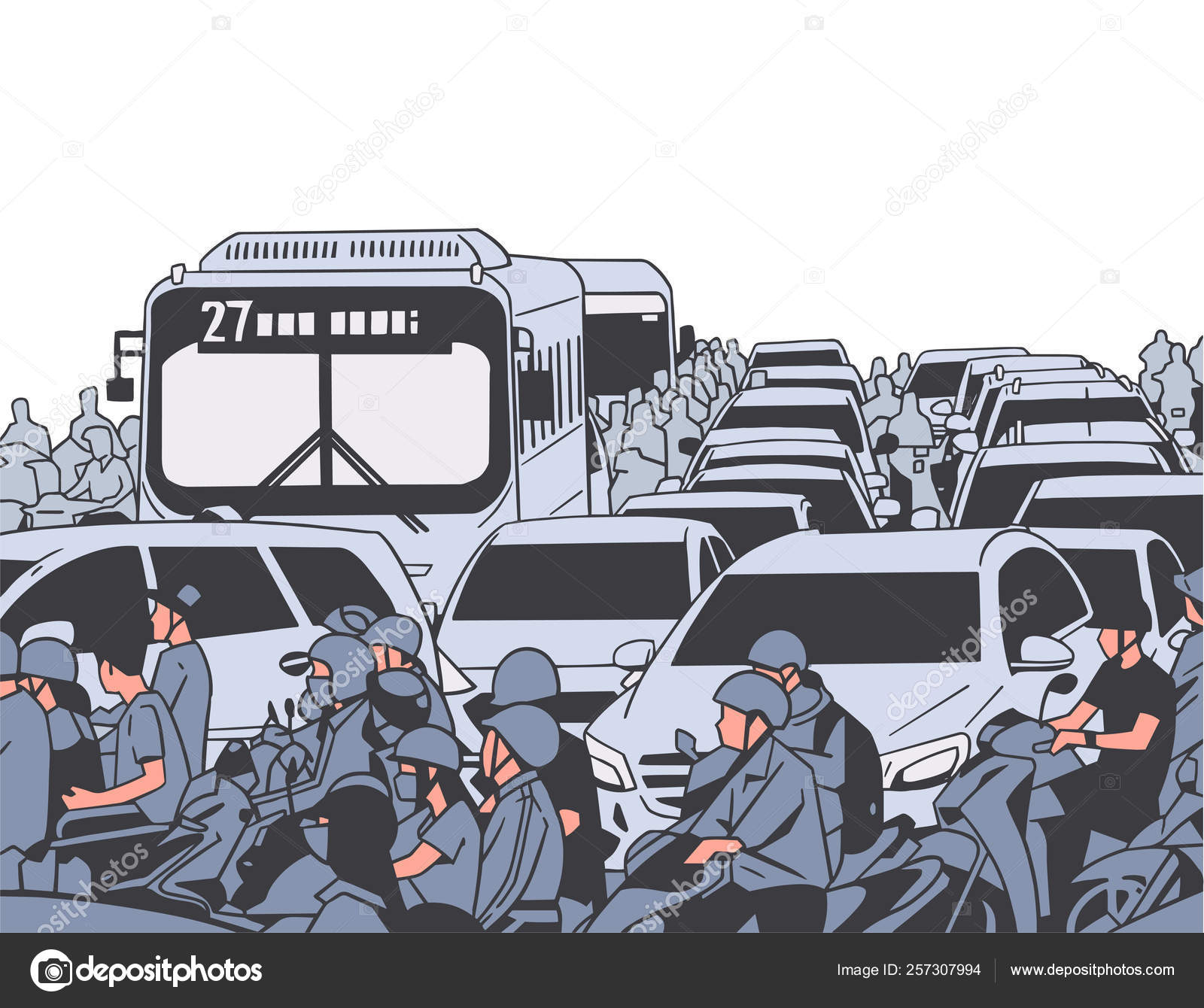 Crowded Bus Clipart Black