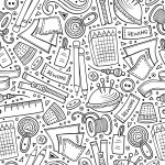 Cartoon cute hand drawn Handmade seamless pattern Stock Vector Image by ...