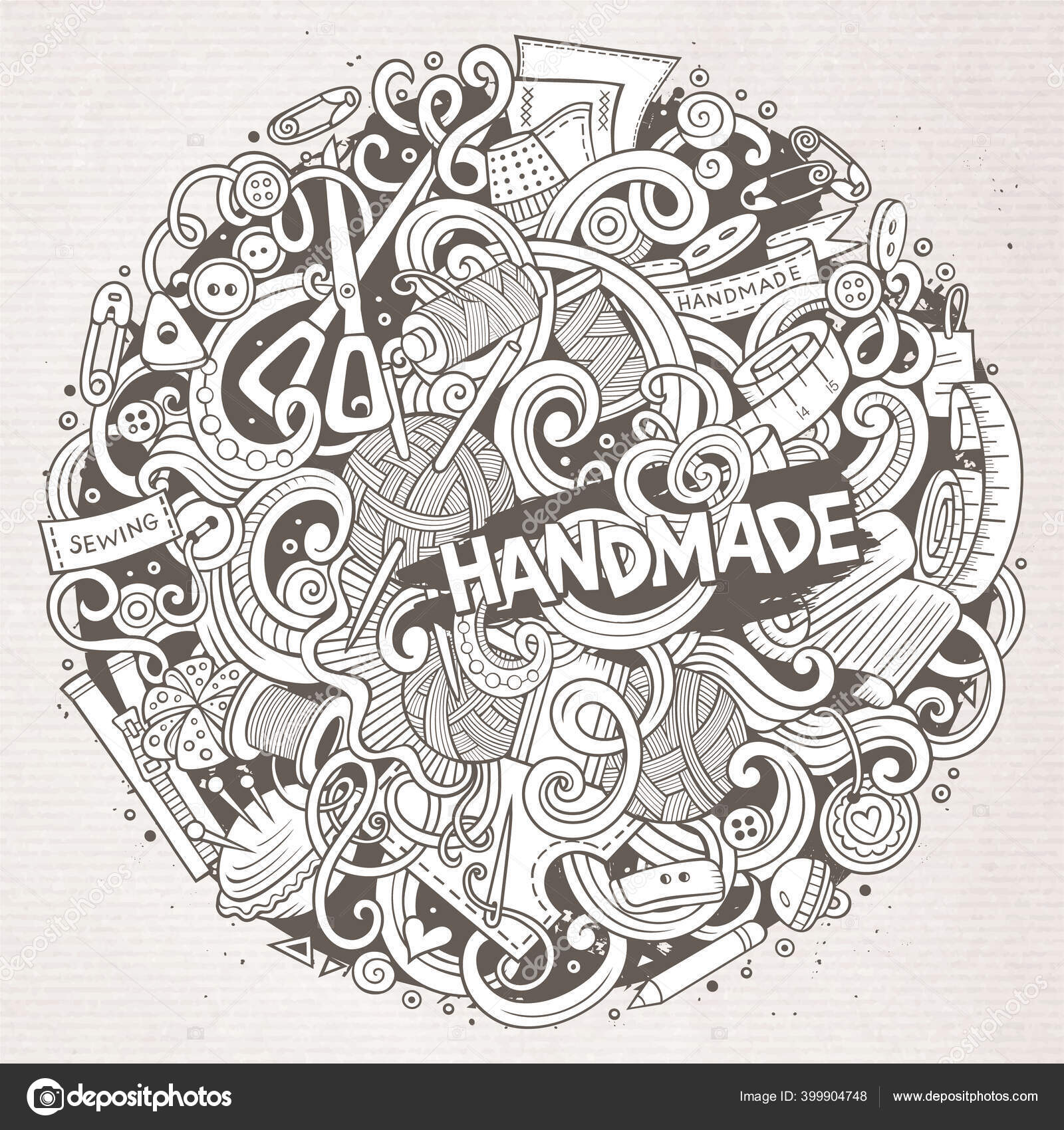 Cartoon Cute Doodles Hand Drawn Handmade Illustration Line Art Detailed ...