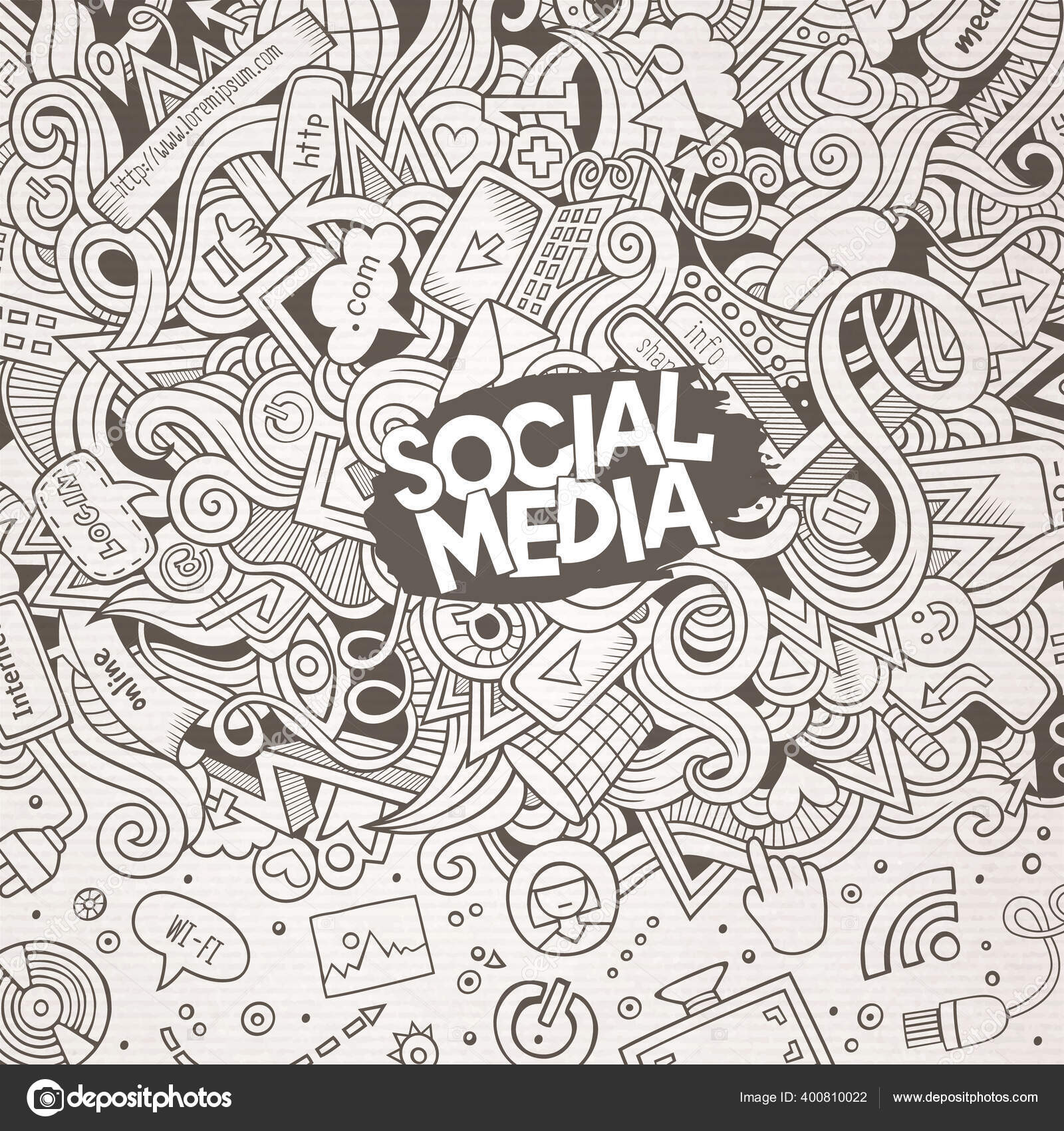 Cartoon Cute Doodles Hand Drawn Internet Illustration Line Art Detailed ...