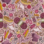 Cartoon cute hand drawn Handmade seamless pattern Stock Vector Image by ...