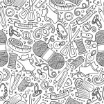 Cartoon cute hand drawn Handmade seamless pattern Stock Vector Image by ...