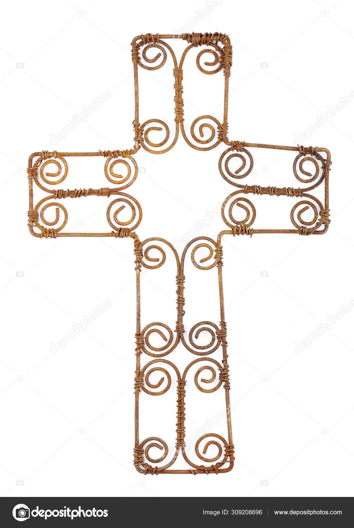 Cross Crucifix Made Out Rusted Metal — Stock Photo © neilovery #309208696