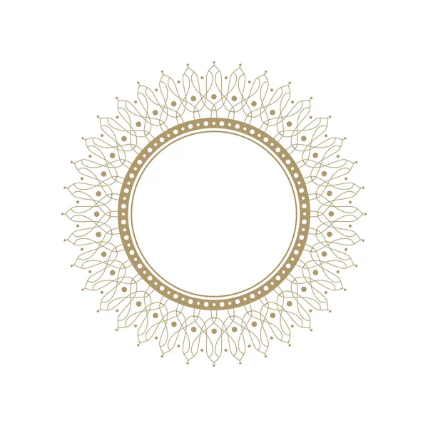 Dekoratív Kerek Keret Design Absztrakt Virág Dísz Kör Keret Sablon ...