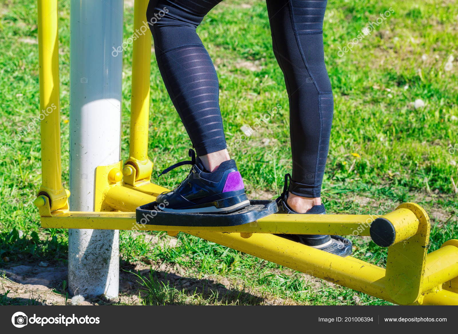 Woman Using Stepper Training Machine Outdoor Stock Photo by ©ilze79 ...