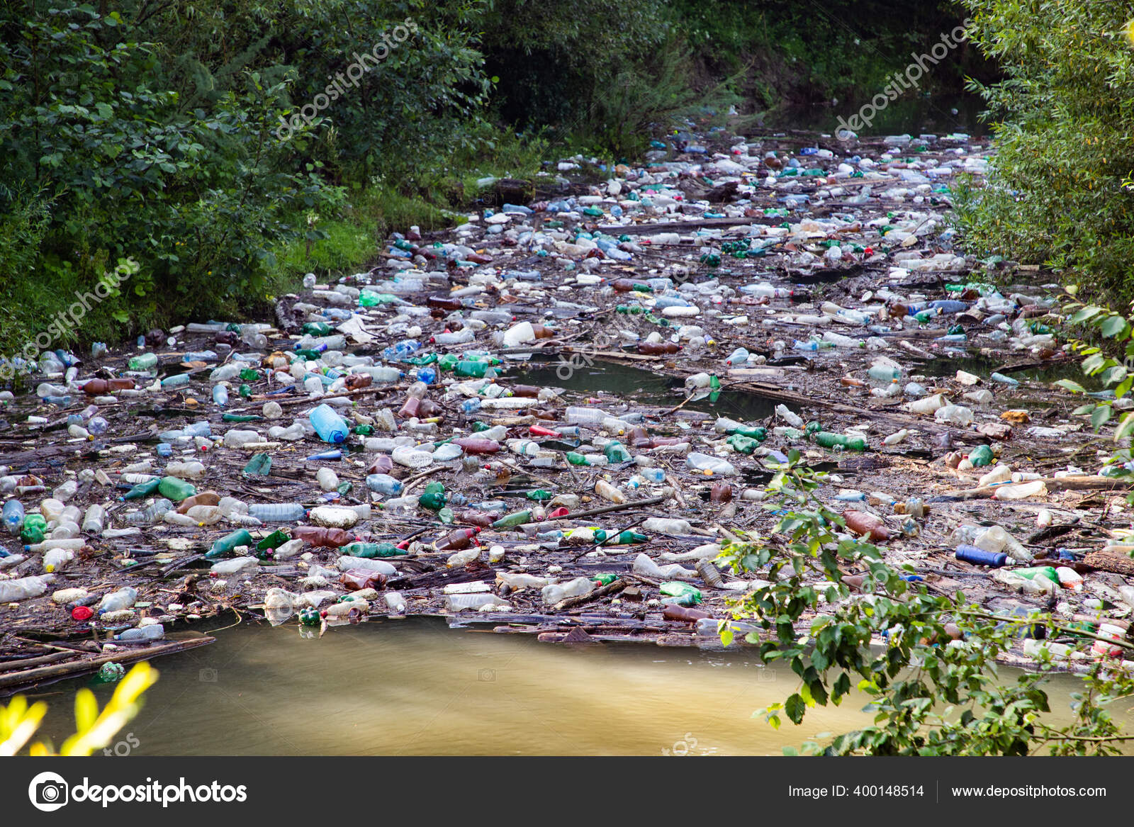 River Flooded Plastic Pollution Background Stock Photo by ©melis82 ...