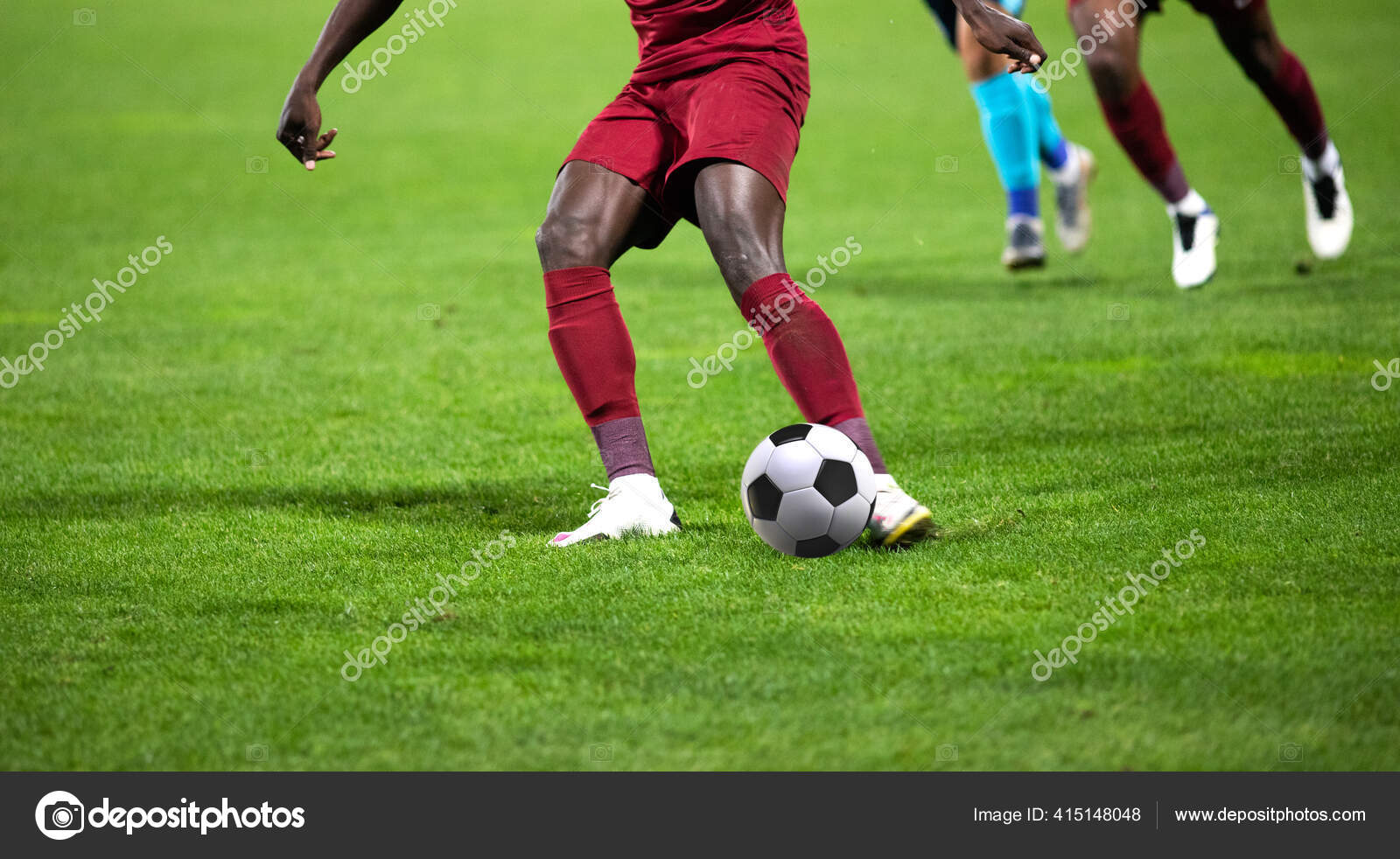 Soccer Game Background Player Kicking Football Stock Photo by ©melis82 ...