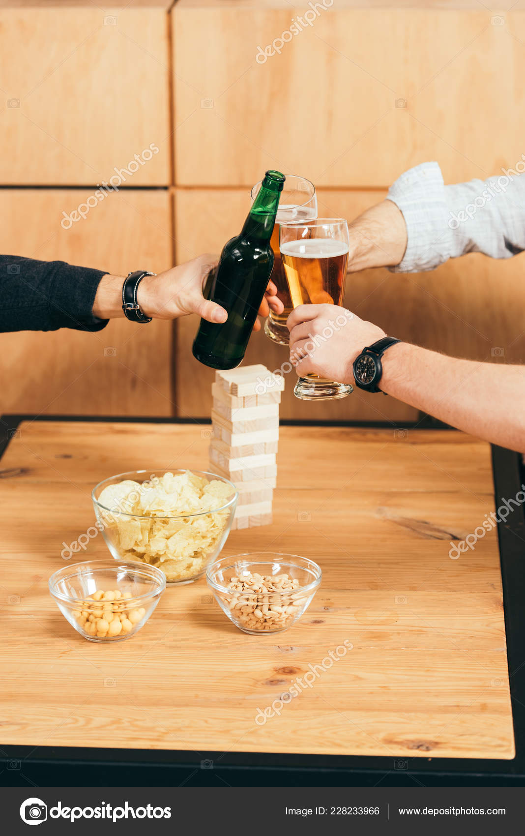 Partial View Friends Clinking Drinks While Resting Cafe Together — Free ...