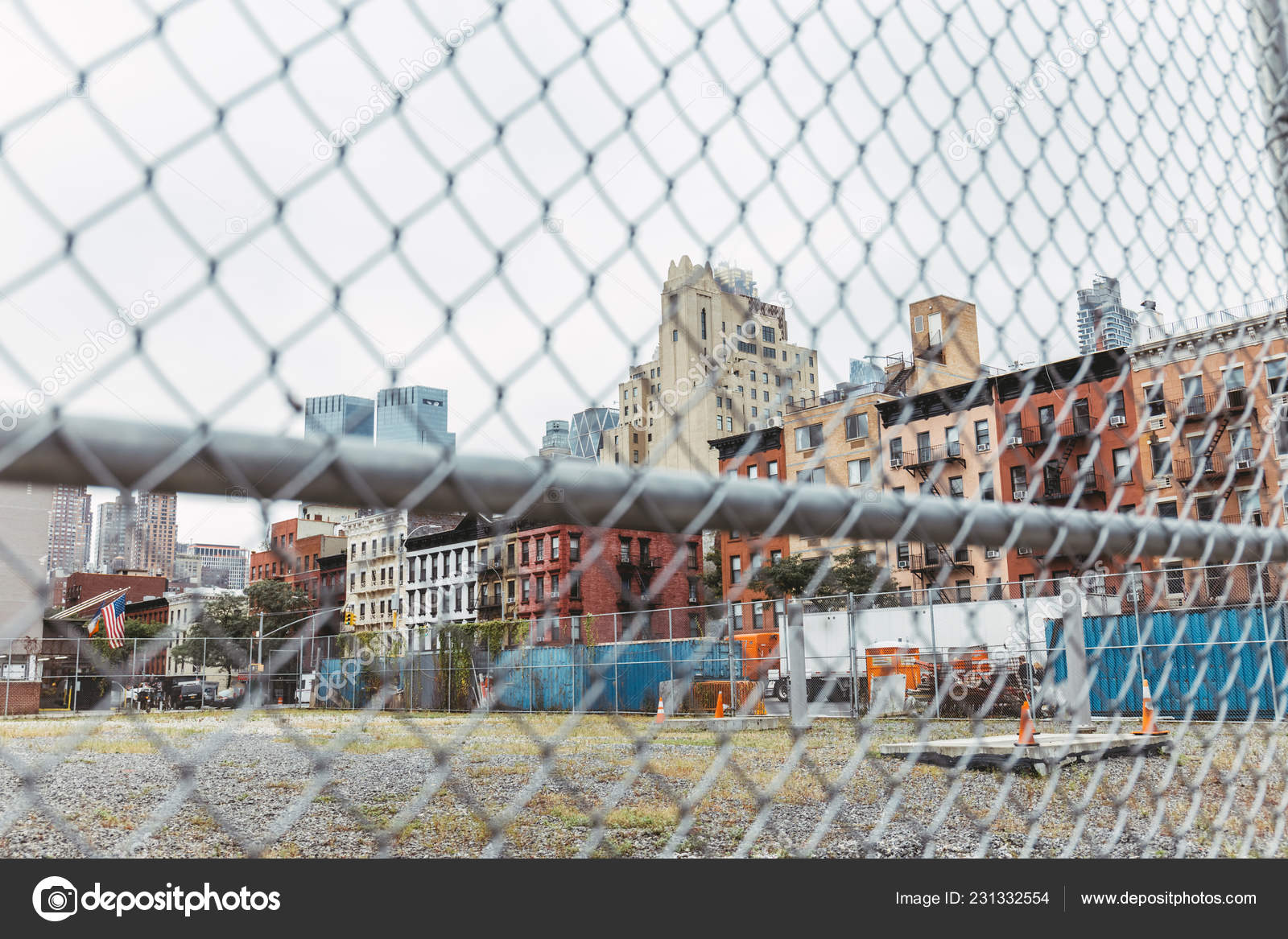 Selective Focus Net New York City Street Usa — Stock Photo ...