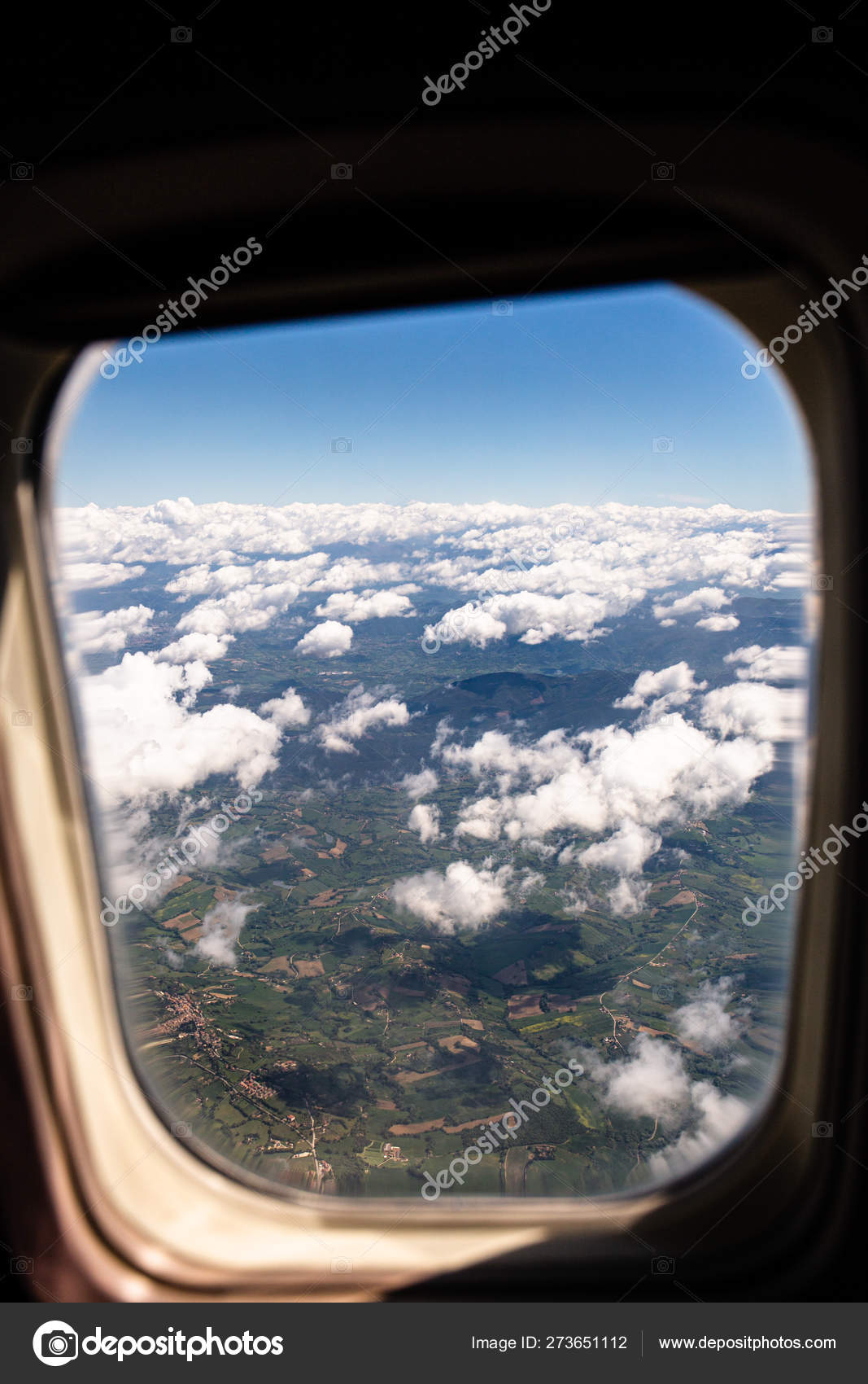 Aerial View Land Clouds Plane Window Rome Italy — Stock Photo ...