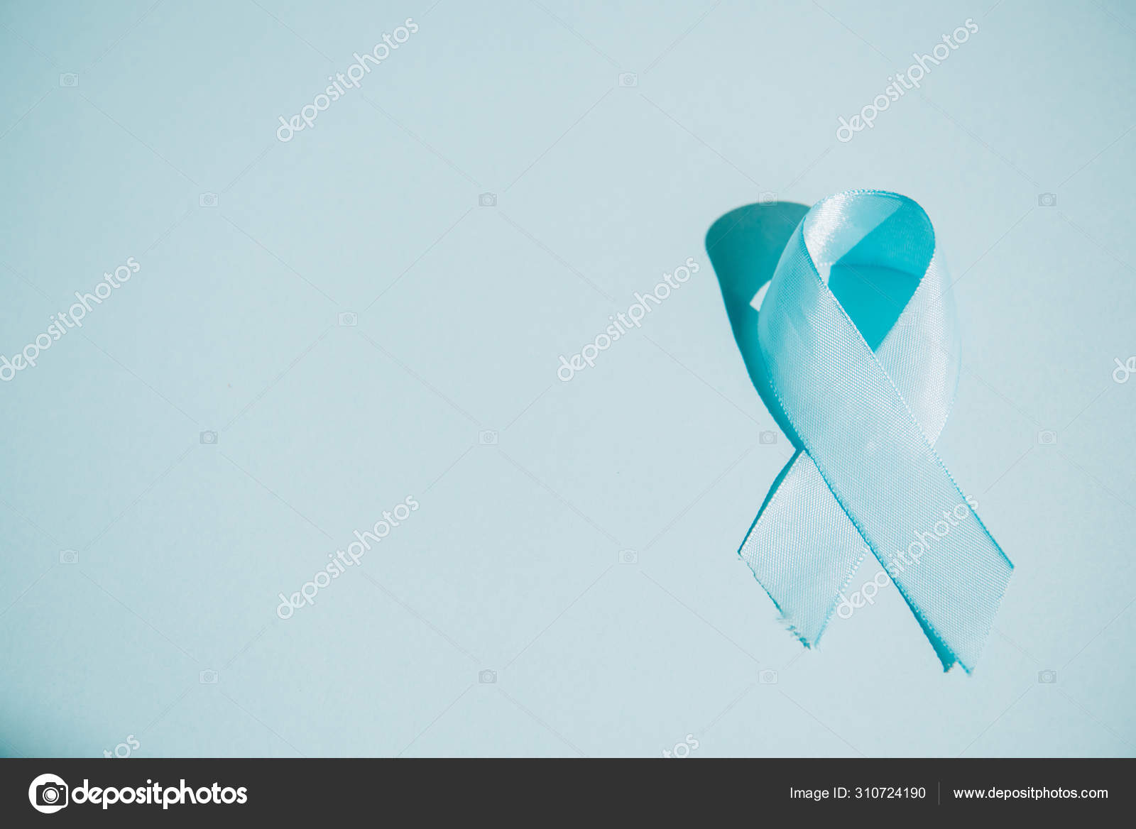 Blue Awareness Ribbon White Background Copy Space — Stock Photo ...