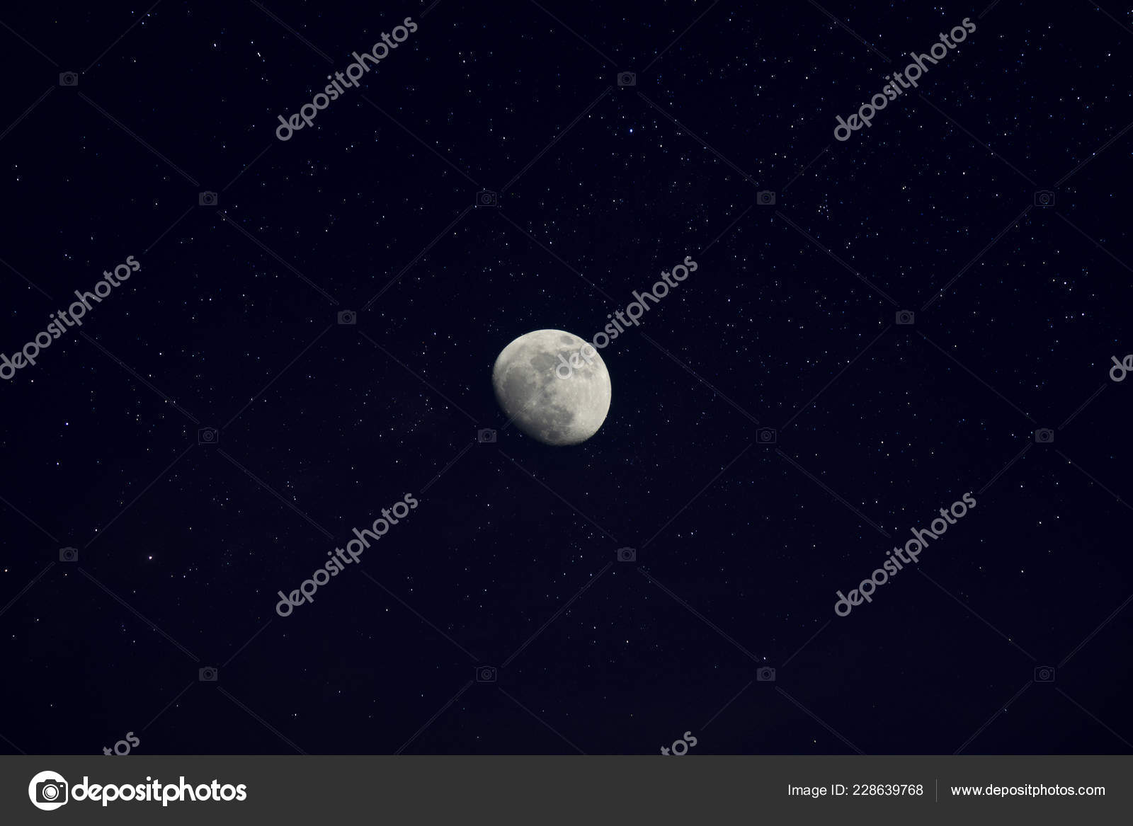 Moon Deep Blue Sky Night Stars Background — Stock Photo © Noppharat_th ...