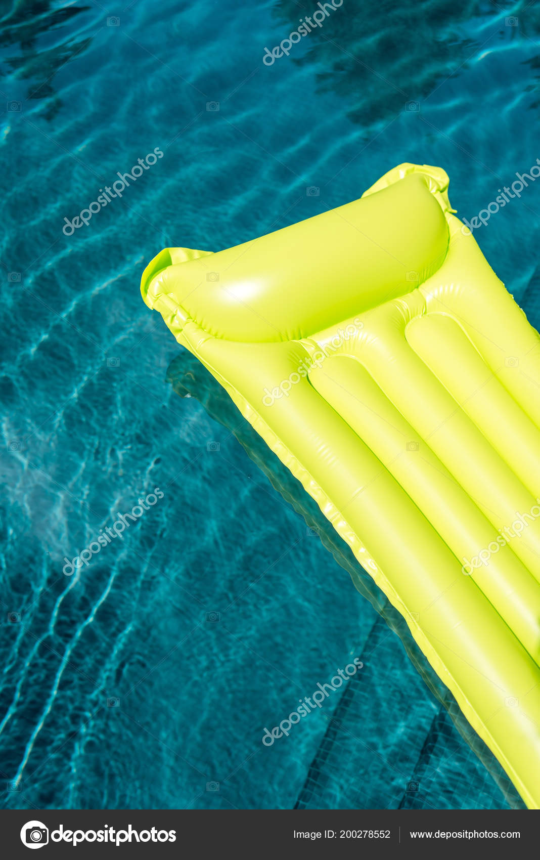 Close Shot Inflatable Mattress Floating Swimming Pool — Stock Photo ...