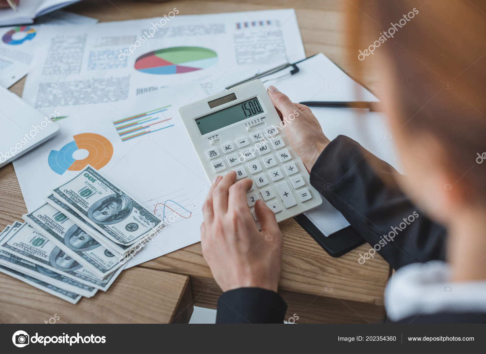 Cropped Image Financier Using Calculator Work Office Stock Photo by ...