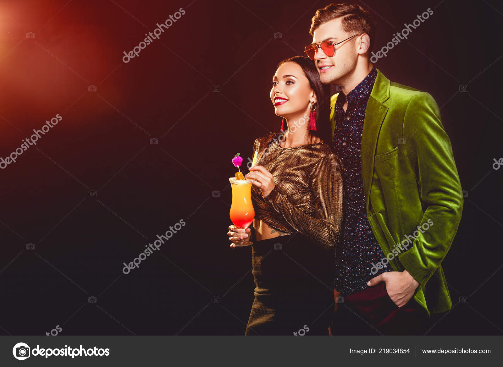Beautiful Glamorous Couple Cocktail Party Stock Photo by ©AllaSerebrina ...