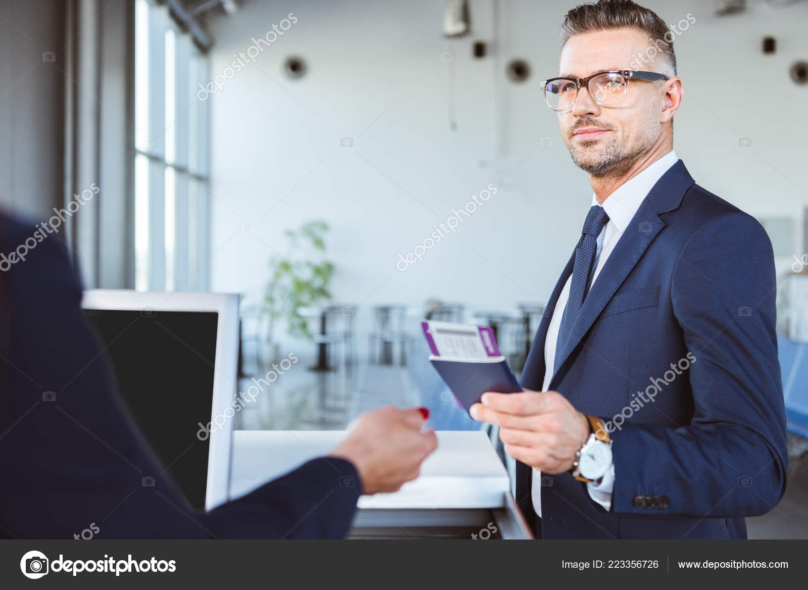 Businessman Documents Check Airport — Stock Photo © AllaSerebrina ...