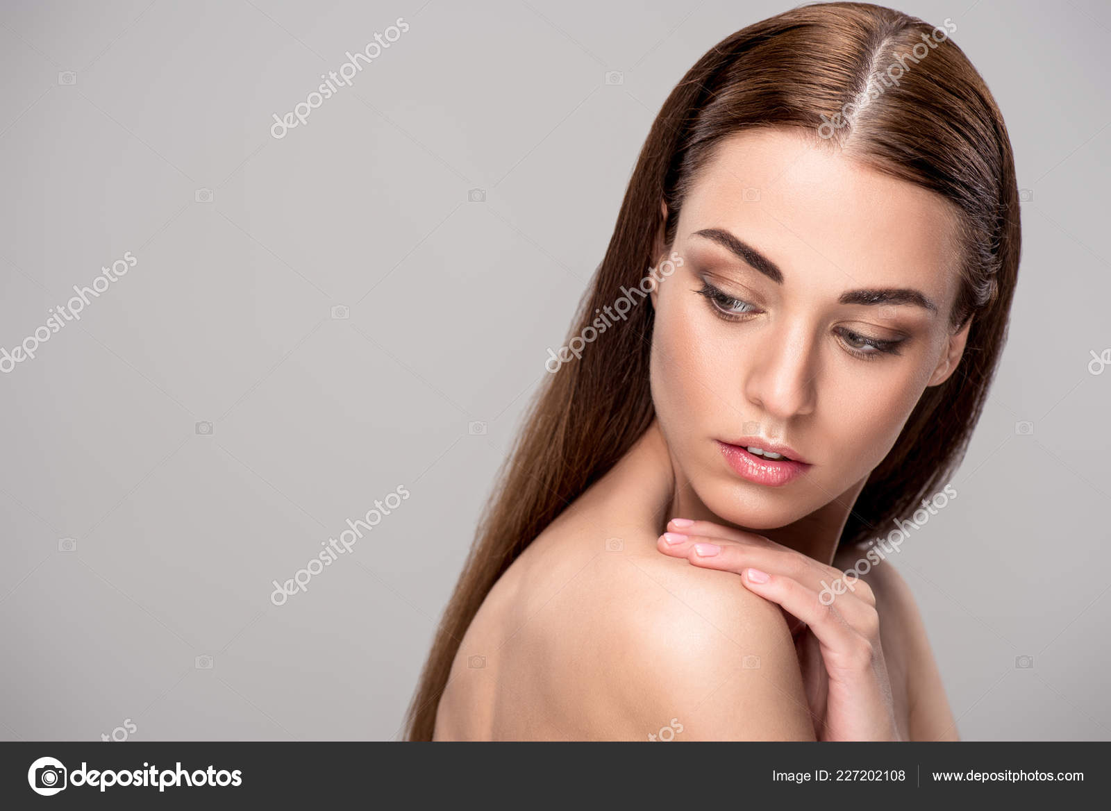 Belle Fille Nue Tendre Avec Une Peau Parfaite Isolé Sur Image Libre De