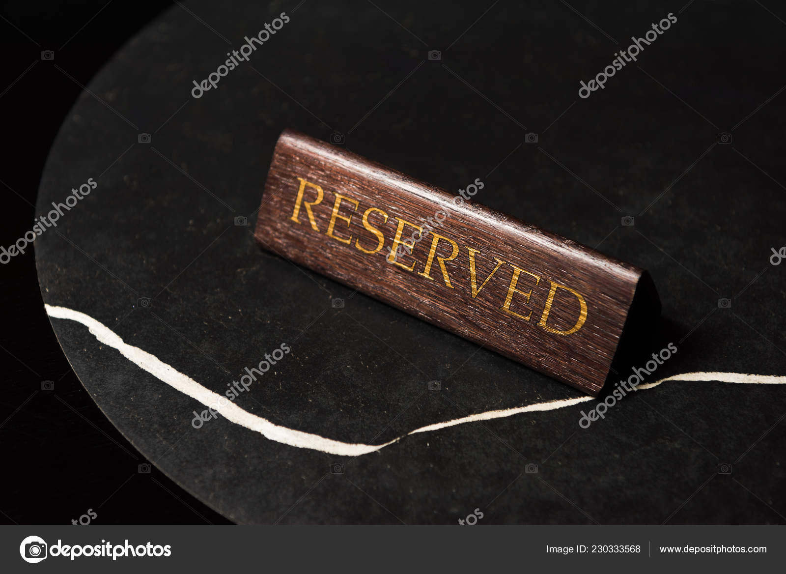 Reserved Sign Black Table Cafe Copy Space — Stock Photo © AllaSerebrina ...