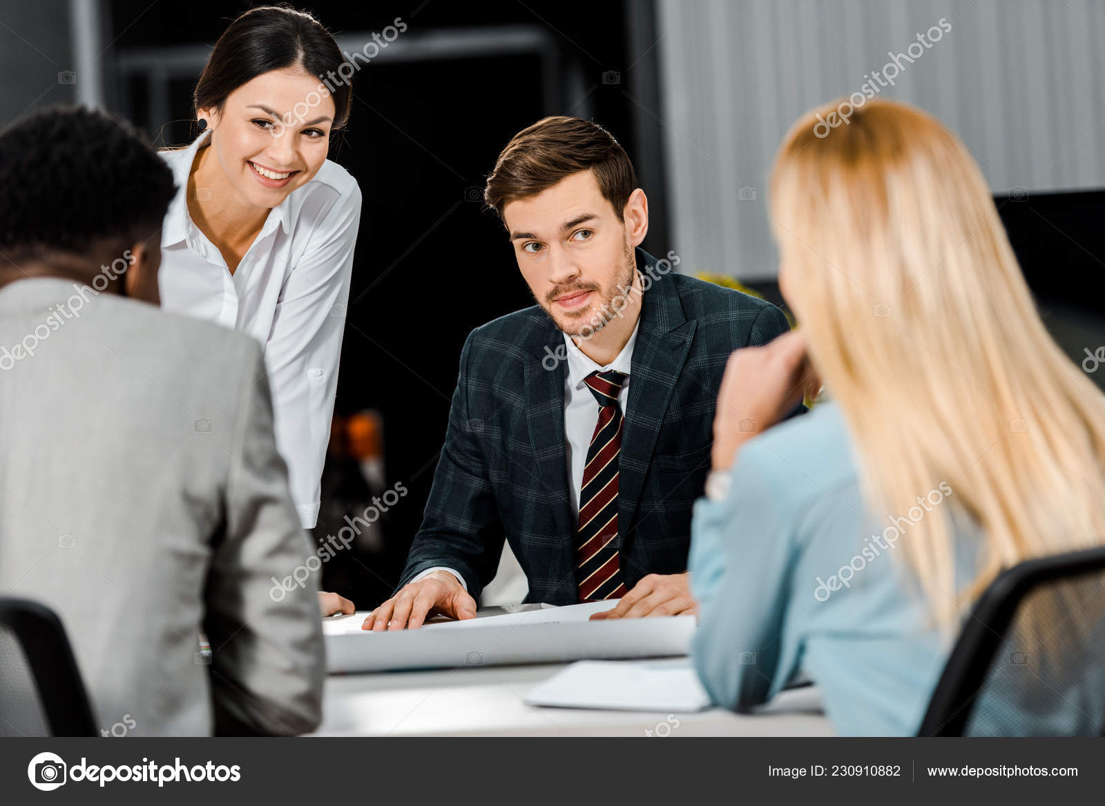 Young Multiethnic Businesspeople Having Discussion Meeting Office ... Young Multiethnic Businesspeople Having Discussion Meeting Office ...