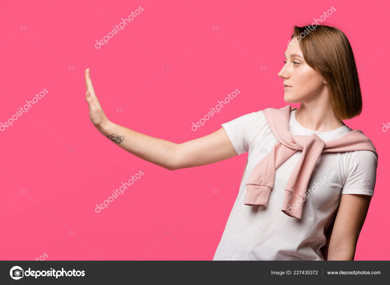 Stop Hand Sign Side View