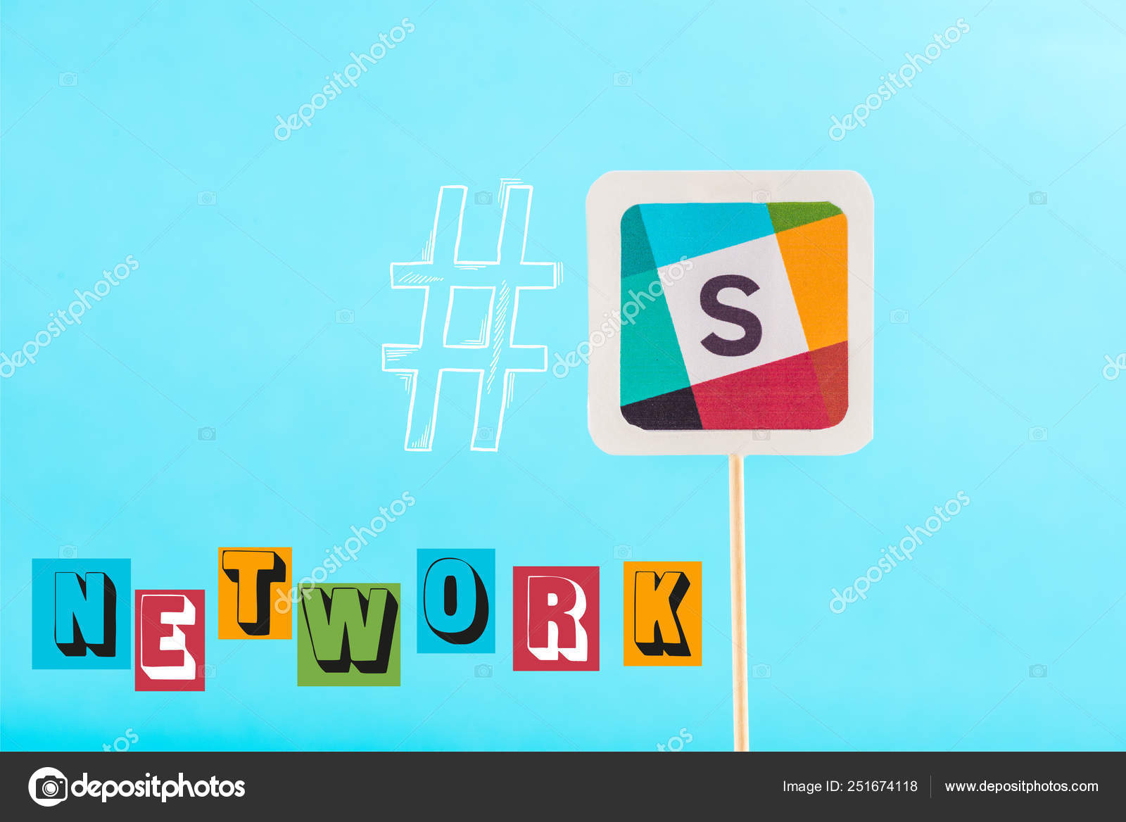 Card Slack Logo Network Lettering Hashtag Isolated Blue — Stock ...