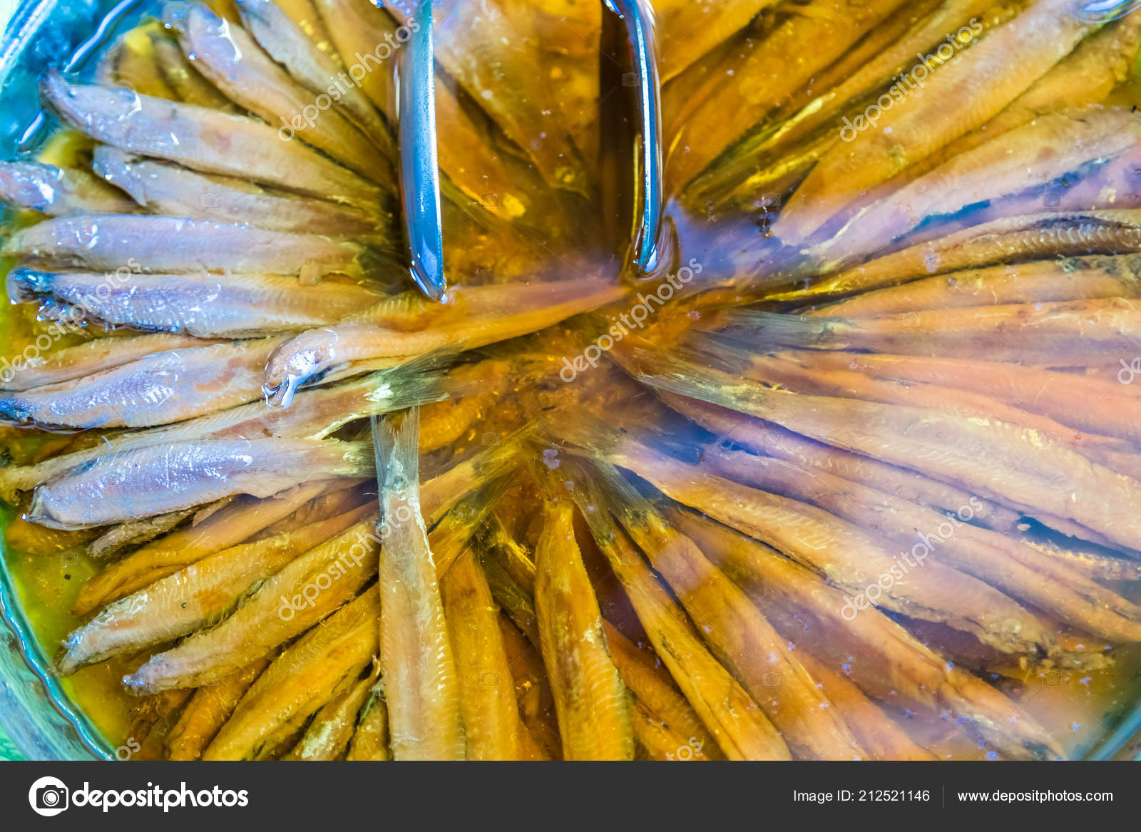 Marinated Pickled Turkish Anchovy Fish Fillets Brine Tongs Metal Tray ...