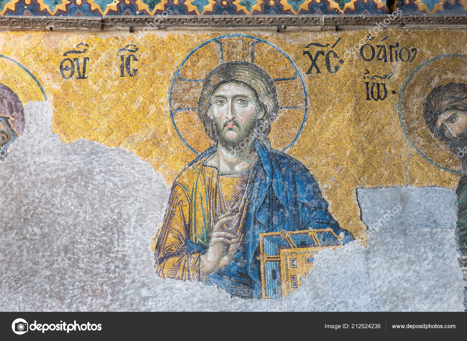 Jesucristo Pantocrátor Detalle Deesis Mosaico Bizantino Santa Sofía ...