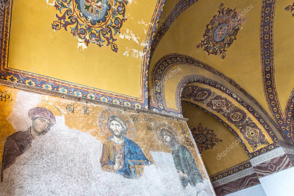 Jesucristo Pantocrátor, Detalle de la deesis Mosaico bizantino en Santa ...