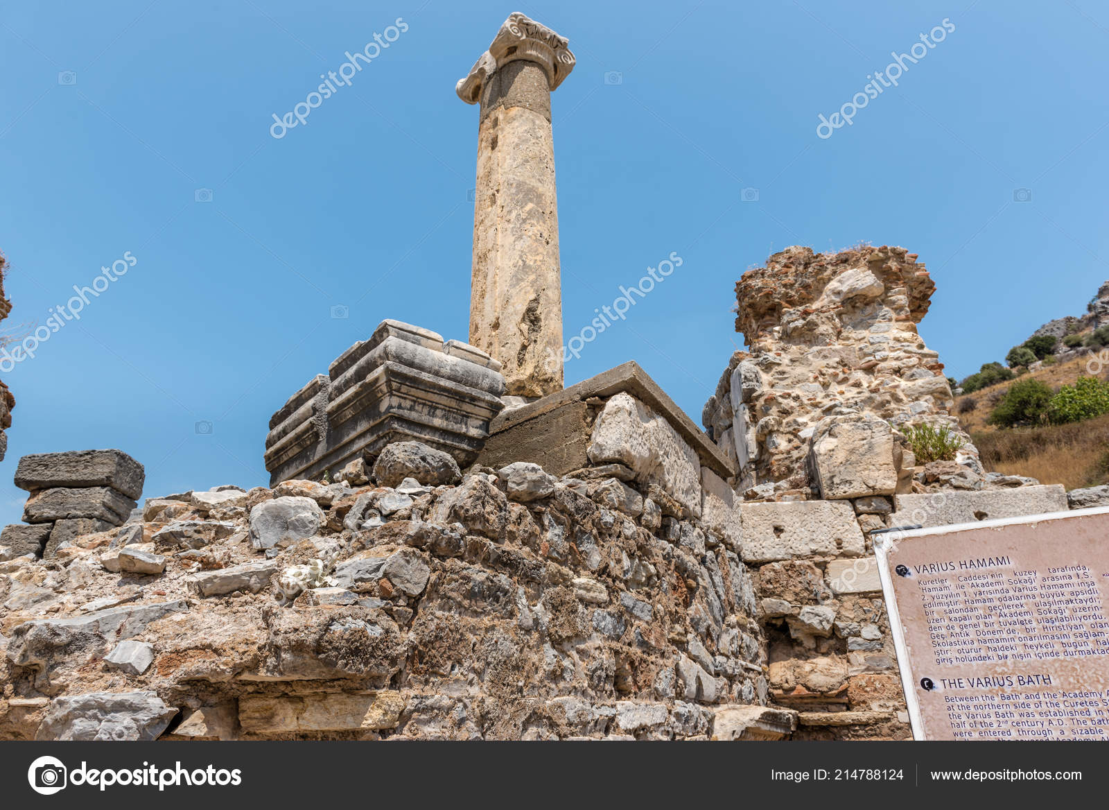 General View Marble Ruins Ephesus Historical Ancient City Selcuk Izmir ...