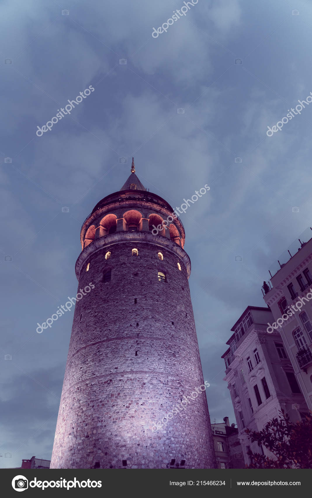Night View Galata Tower Turkish Galata Kulesi Galata Kulesih Christea ...