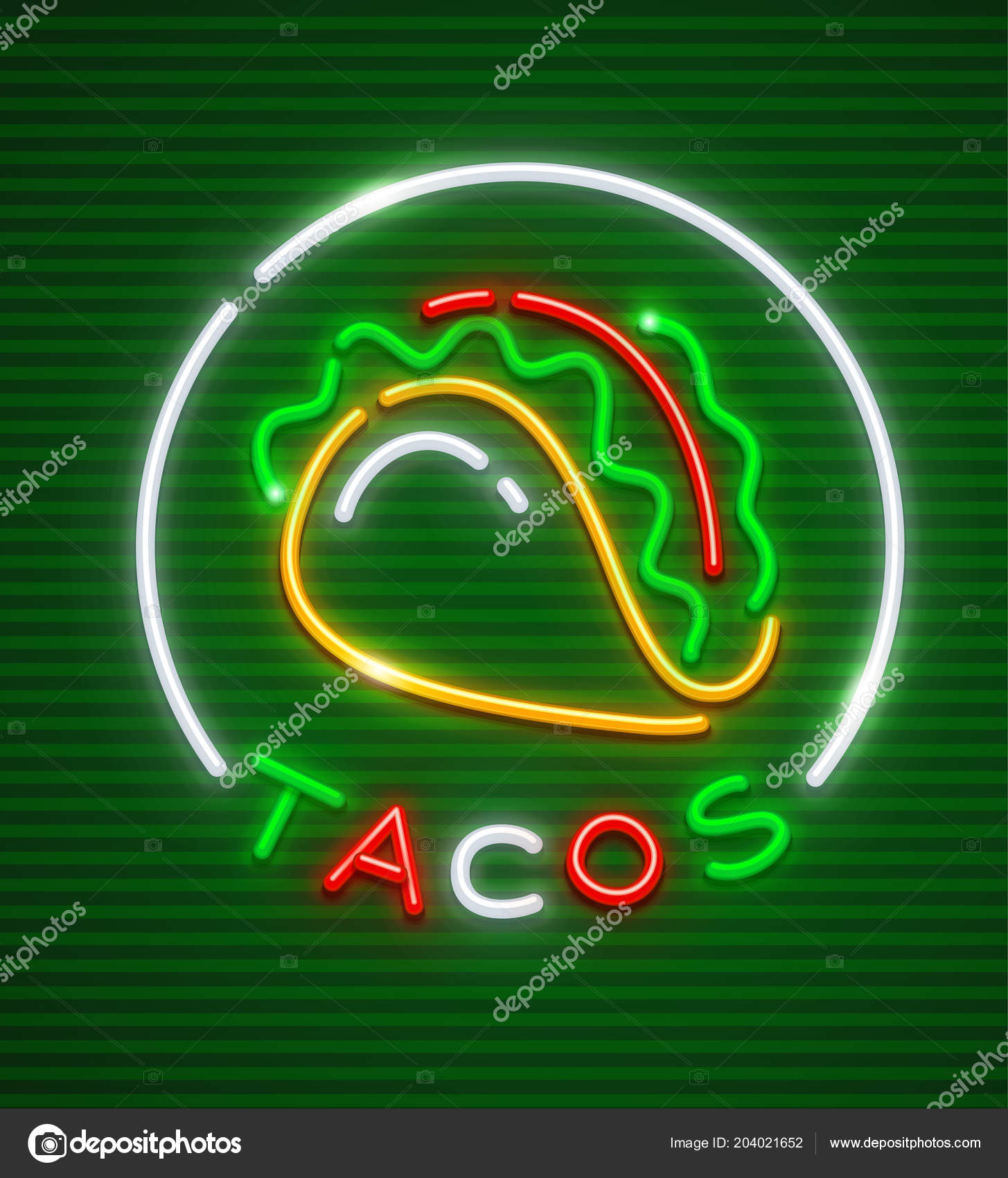 Tacos neon emblem. Mexican traditional cuisine logo Stock Vector Image ...